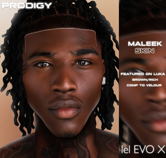 Second Life Marketplace - PRODIGY: MALEEK EVOX SKIN (FATPACK)