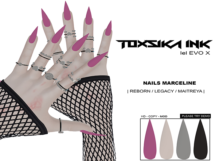 Second Life Marketplace - TOXSIKA INK - Nails Marceline / REBORN ...