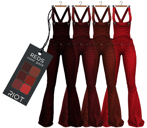 Second Life Marketplace - RIOT / Mercury Overalls - Red Pack
