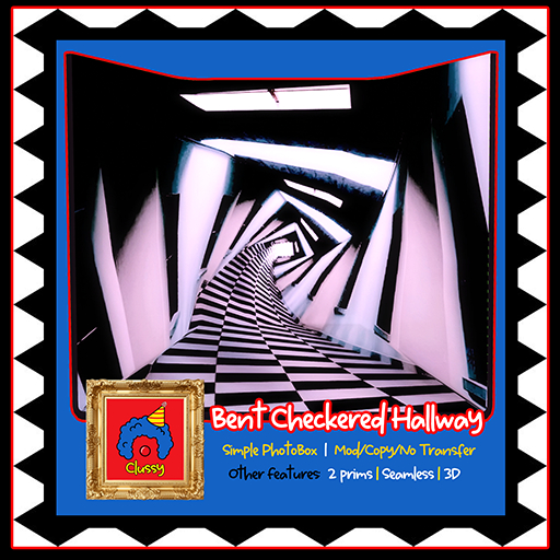 Second Life Marketplace - Clussy + Photo Box + Bent Checkered Hallway {ADD To Unpack}