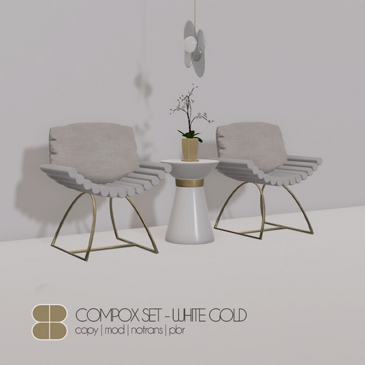 Second Life Marketplace - 8 Compox Set PBR - WHITE GOLD