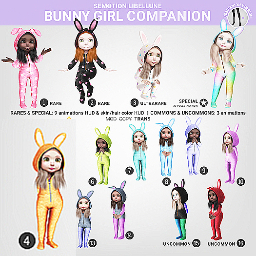Second Life Marketplace - SEmotion Libellune Bunny Girl Companion COMMON 13