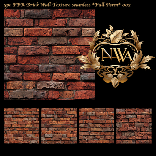 Second Life Marketplace - 5pc PBR Brick Wall Texture seamless *Full ...