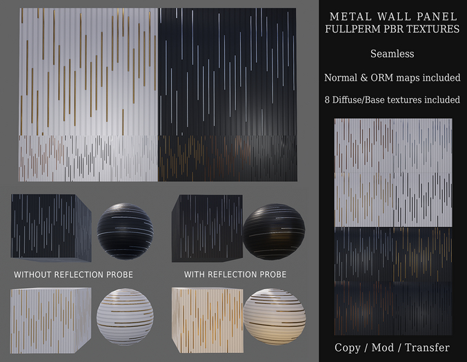Second Life Marketplace - [RoS] Metal Wall Panel PBR FullPerm