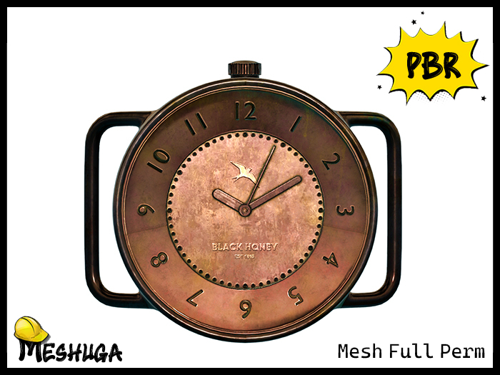 Second Life Marketplace - Meshuga PBR Industrial Wall Clock FULL PERM MESH