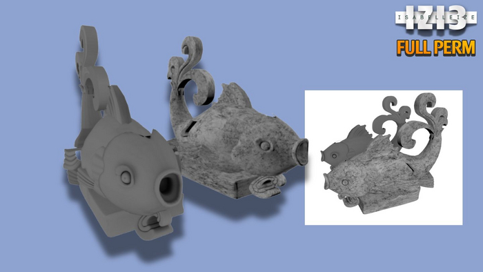 Second Life Marketplace - Asian Fish Statue - Mesh (Full Perm)