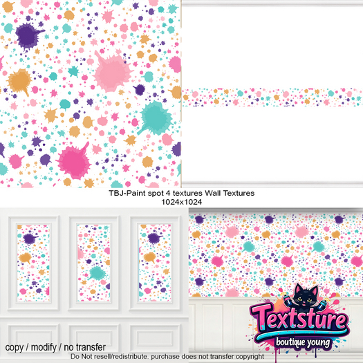 Second Life Marketplace - TBJ-Paint spot 4 textures Wall Textures 1024x1024