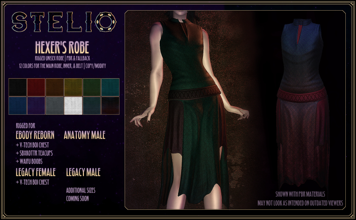 Second Life Marketplace - [Stelio] Hexer's Robe - Legacy Female