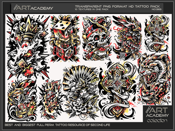 Second Life Marketplace - @PAA - Tattoo Texture Pack 1365