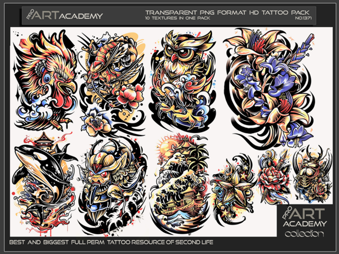 Second Life Marketplace - @PAA - Tattoo Texture Pack 1371