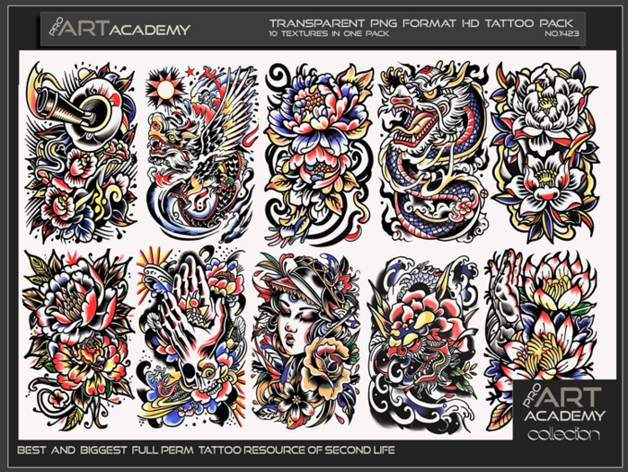 Second Life Marketplace - @PAA - Tattoo Texture Pack 1423