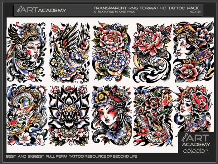 Second Life Marketplace - @PAA - Tattoo Texture Pack 1431