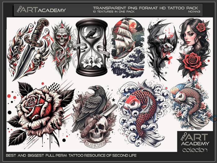 Second Life Marketplace - @PAA - Tattoo Texture Pack 1443