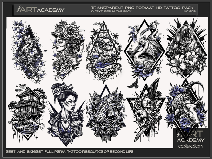 Second Life Marketplace - @PAA - Tattoo Texture Pack 1503