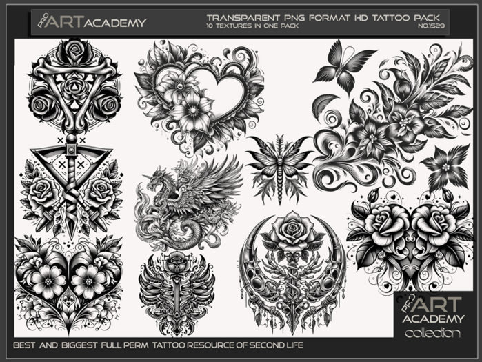 Second Life Marketplace - @PAA - Tattoo Texture Pack 1529