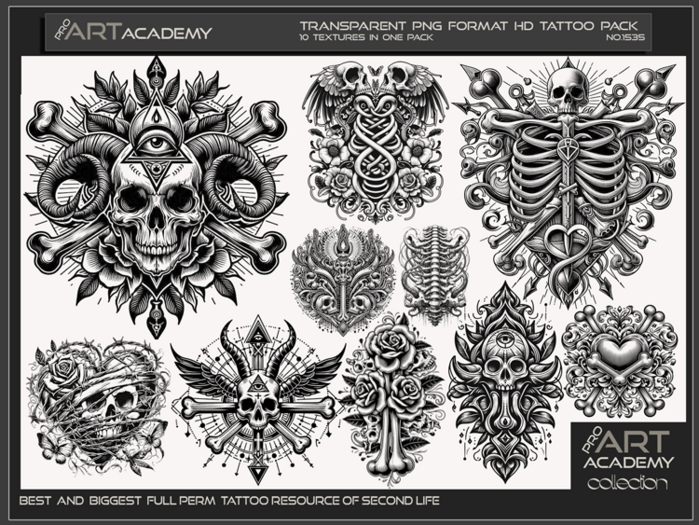 Second Life Marketplace - @PAA - Tattoo Texture Pack 1535