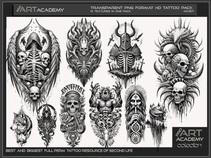 Second Life Marketplace - @PAA - Tattoo Texture Pack 1571