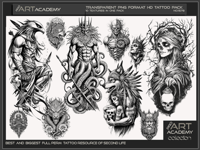 Second Life Marketplace - @PAA - Tattoo Texture Pack 1578