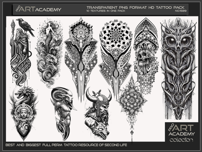 Second Life Marketplace - @PAA - Tattoo Texture Pack 1589