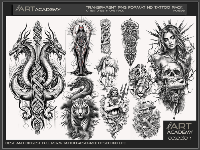 Second Life Marketplace - @PAA - Tattoo Texture Pack 1598