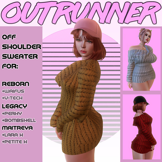 Second Life Marketplace - Outrunner - Off Shoulder Sweater