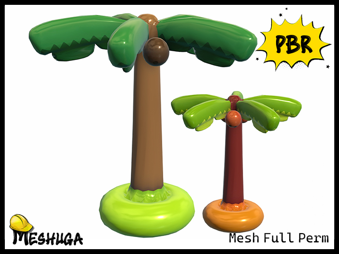 Second Life Marketplace - Meshuga PBR Inflatable Palm Tree Floatie FULL ...