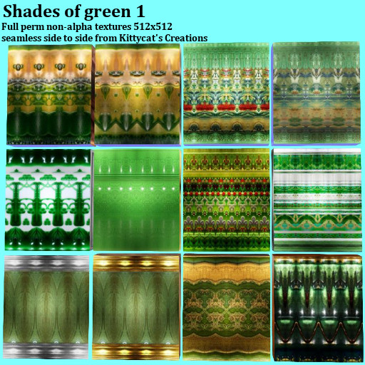 Second Life Marketplace - Shades of green 3 box