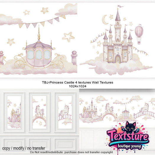 Second Life Marketplace - TBJ-Princess Castle 4 textures Wall Textures ...