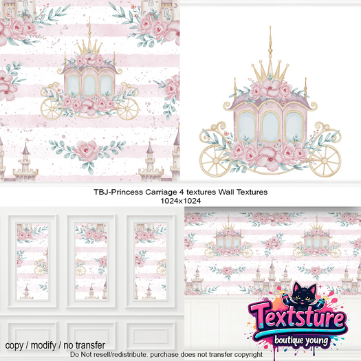 Second Life Marketplace - TBJ-Princess Carriage 4 textures Wall ...