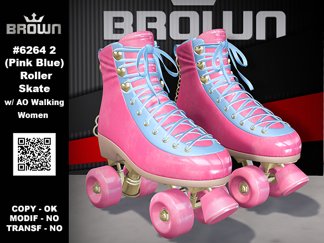 Second Life Marketplace - 6264 2 (Pink Blue) Roller Skate w/ AO Walking ...