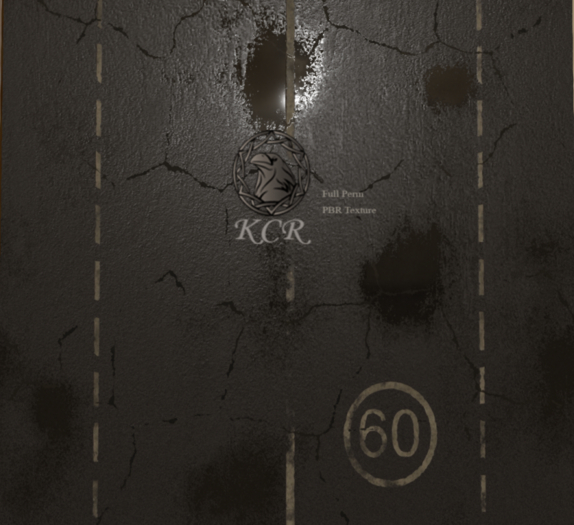 Second Life Marketplace - KCR Creation Asphalt Painted Speed Limit Sign ...