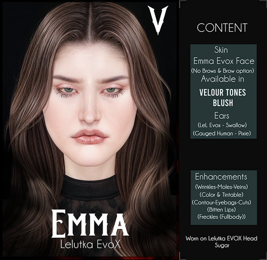 Second Life Marketplace - VIENA. Lelutka EvoX Face Skin Emma Blush {Add me}