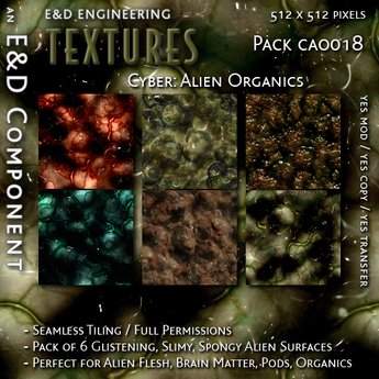 Second Life Marketplace - [CAO018] 6 Glistening, Spongy, Slimy Alien ...