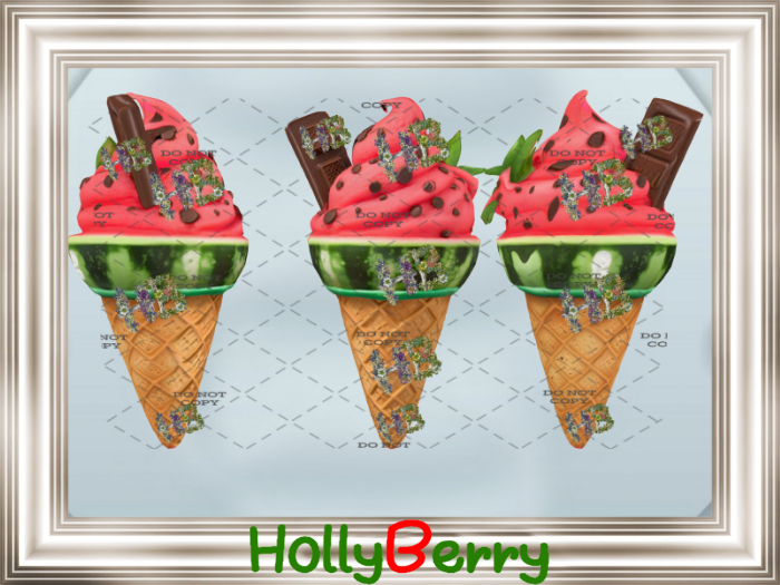 Second Life Marketplace - HB: Watermelon Ice Cream Cone FuLL PERM
