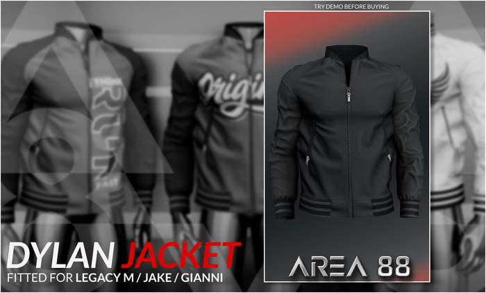 Second Life Marketplace - AREA 88 / Dylan Jacket BLACK