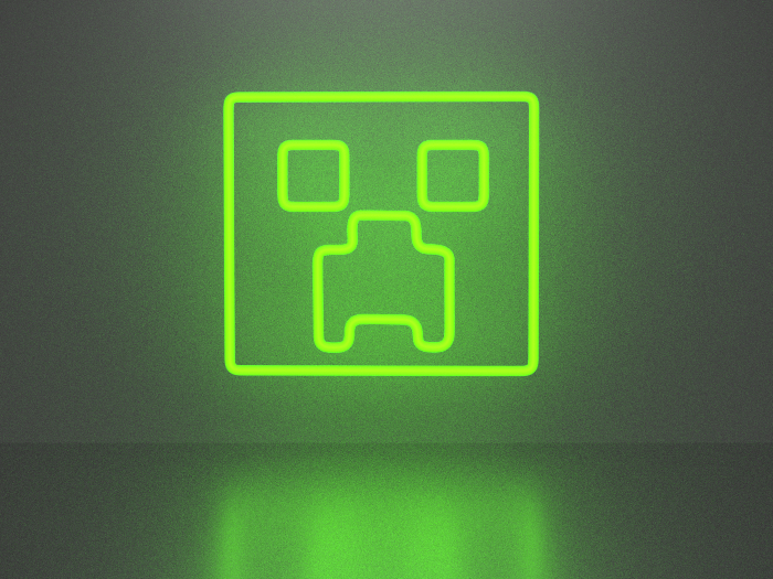 Second Life Marketplace - Creeper minecraft neon sign Full Permission