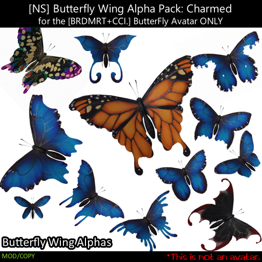 Second Life Marketplace - Butterfly Wing Alpha Pack: Charmed