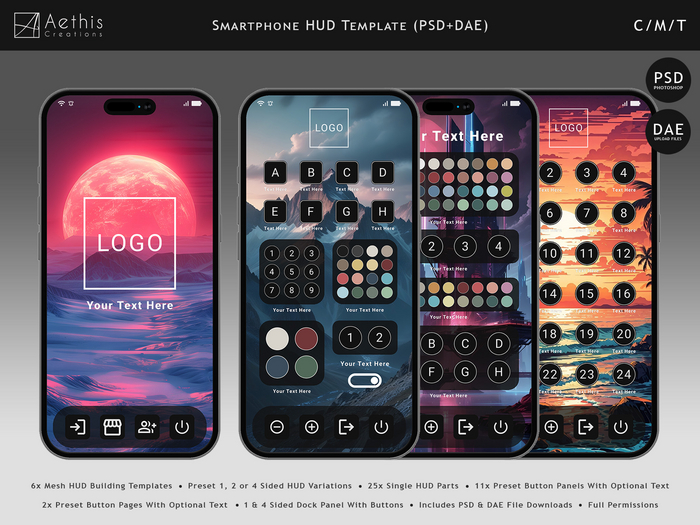 Second Life Marketplace - [AC] Smartphone HUD Template (With PSD+DAE ...