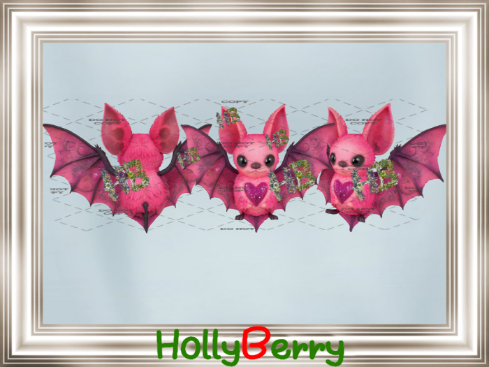 Second Life Marketplace - HB: Glitter Pink Bat FuLL PERM