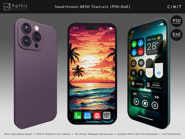 Second Life Marketplace - [AC] Smartphone MESH Template (With PSD+DAE ...