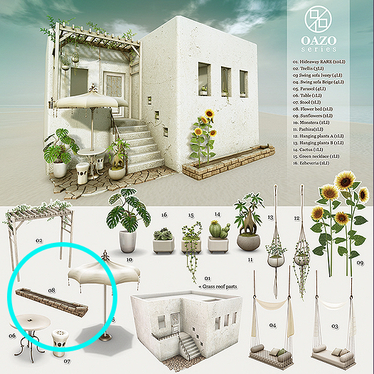 Second Life Marketplace - ROIRO - "OAZO" Flower bed (T)