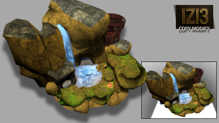 Second Life Marketplace - Waterfall Jungle - Mesh (Copy & Modify