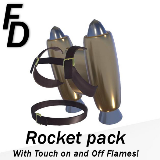 Second Life Marketplace - Rocketeer Jet Pack with Touch on and off flames