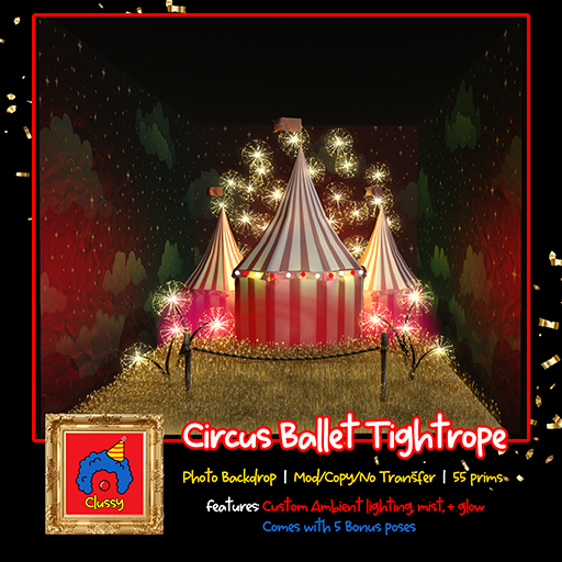 Second Life Marketplace - Clussy + Circus Ballet Tightrope Backdrop ...