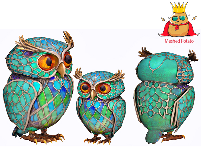 Second Life Marketplace - Meshed Potato Steampunk Owl Full Perm