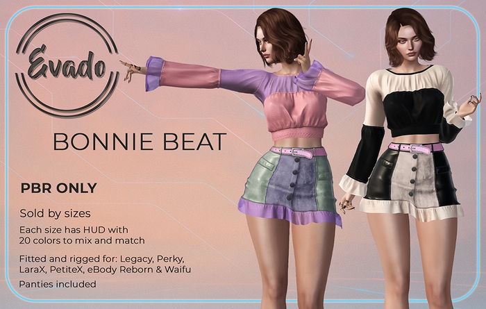 Second Life Marketplace - EVADO - Bonnie Beat Outfit (MEGAPACK)