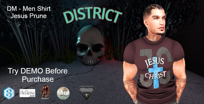 Second Life Marketplace - DM - Men Shirt Jesus Prune