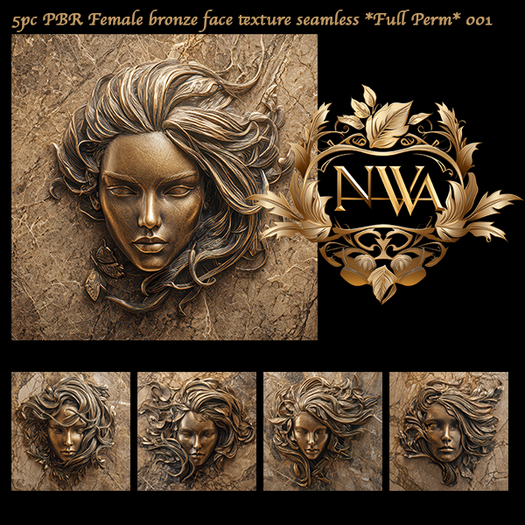 Second Life Marketplace - 5pc PBR Female bronze face texture Not ...