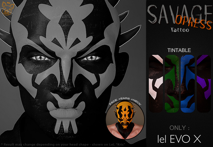 Second Life Marketplace - Mad' - Savage Opress Tattoo [DEMO] [EVOX]