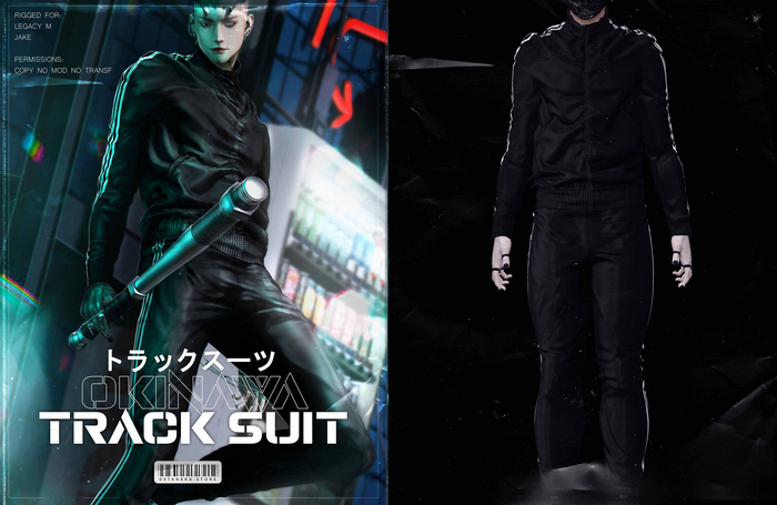 Second Life Marketplace - TANAKA - OKINAWA TRACK SUIT - BLACK